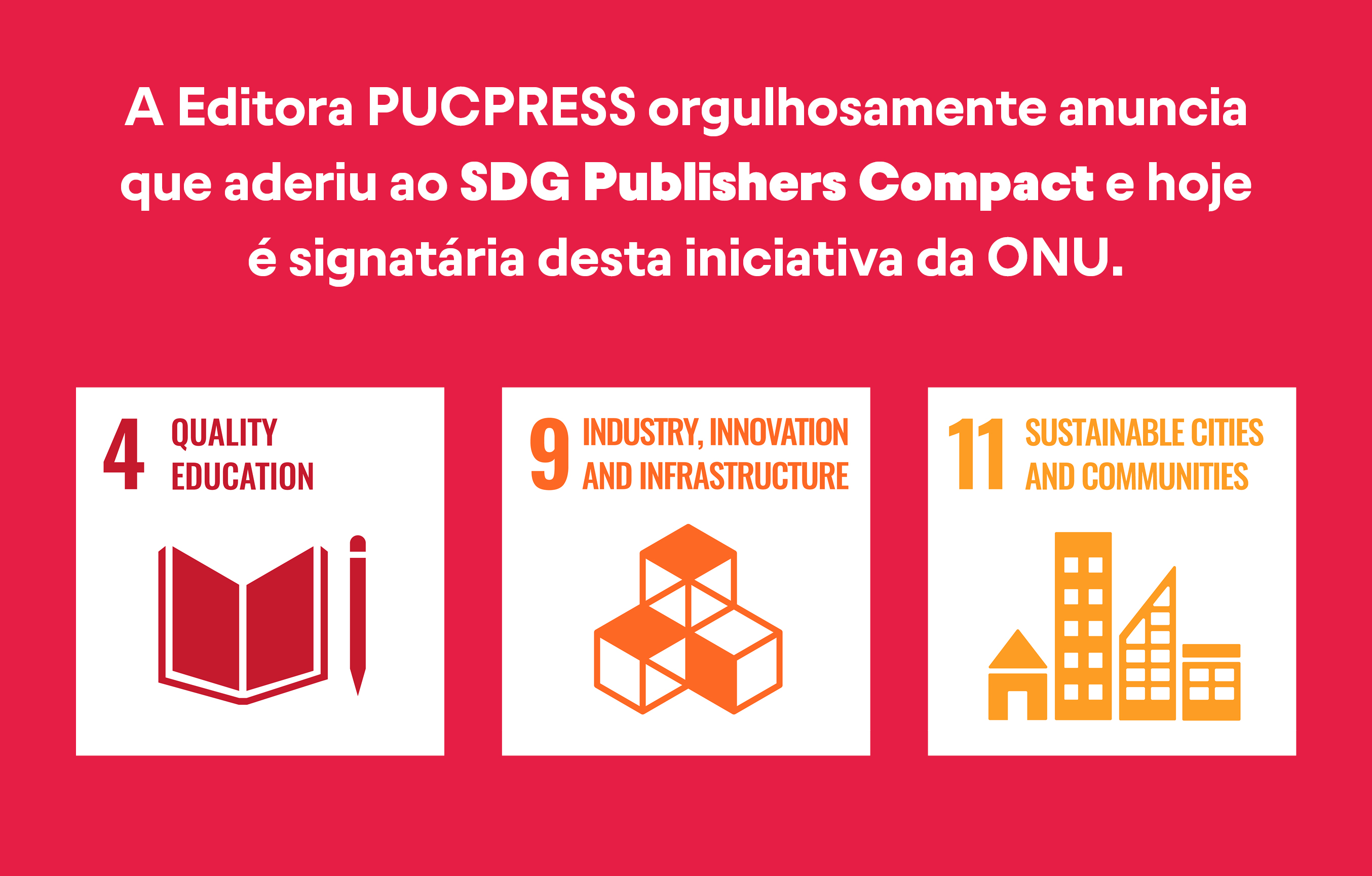 A Editora PUCPRESS aderiu ao SDG Publishers Compact